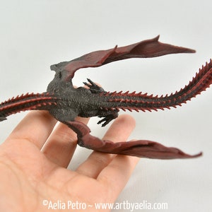Realistic Baby Dragon Replica - Dark Red and Black - IN STOCK and Ready ...