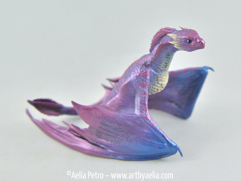 Realistic Baby Dragon Replica - Purple Aurora Borealis - PRE ORDER ...