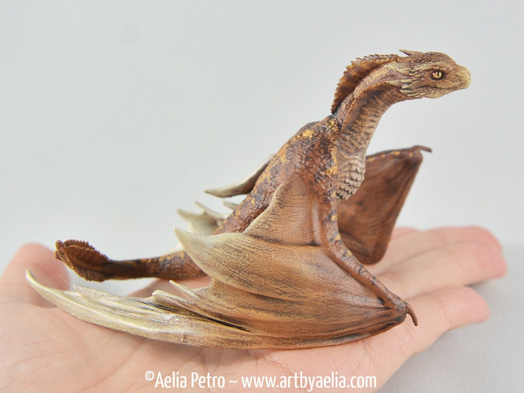 Realistic Baby Dragon Replica - Cream and Gold Dragon - PRE ORDER ...