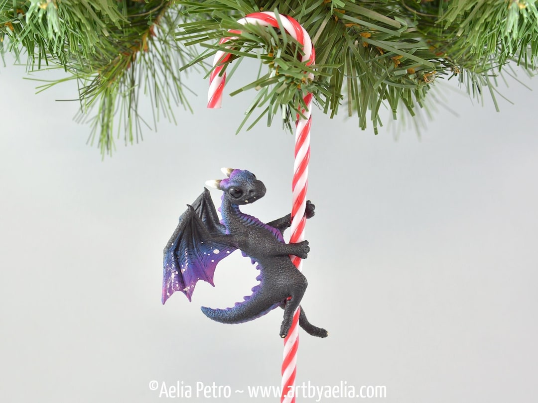 Candy Cane Dragon Ornament - Galaxy Dragon - IN STOCK and Ready to Ship ...