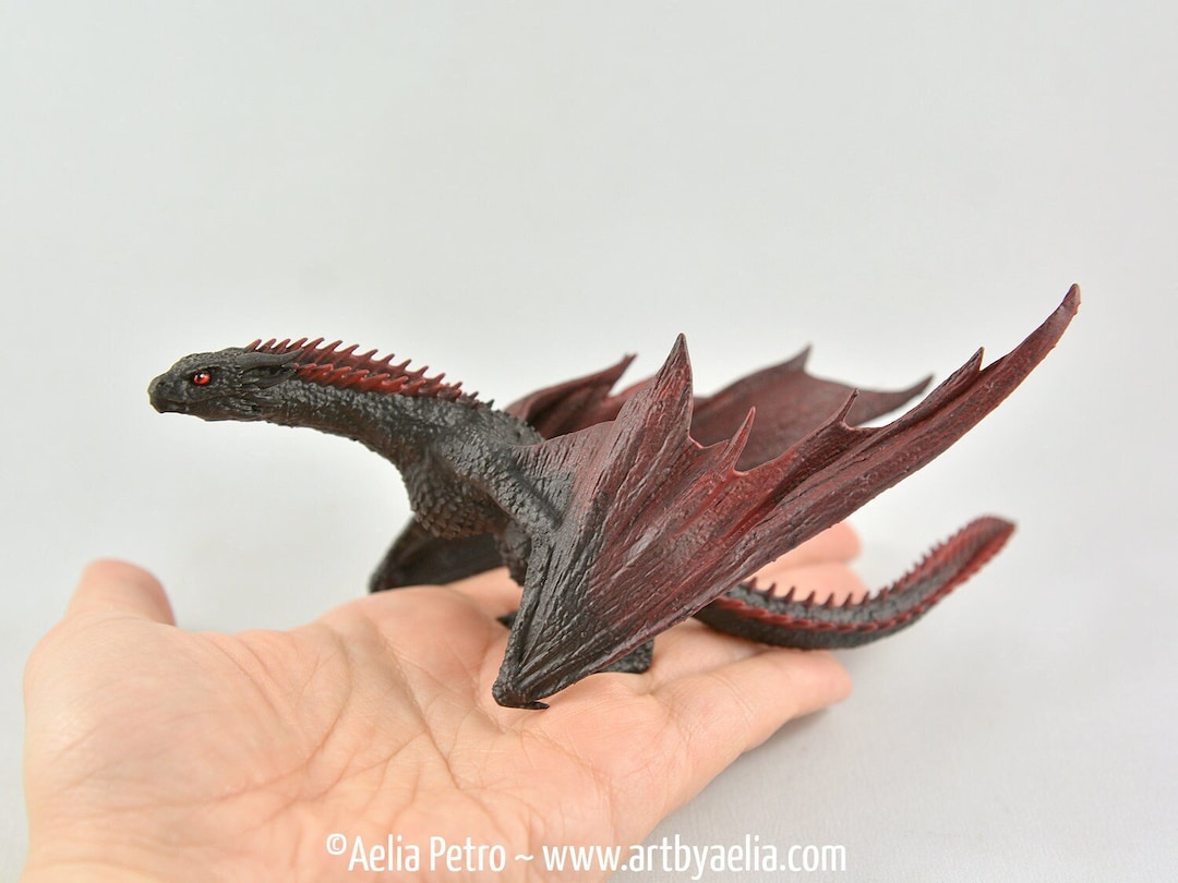Realistic Baby Dragon Replica - Dark Red and Black - IN STOCK and Ready ...