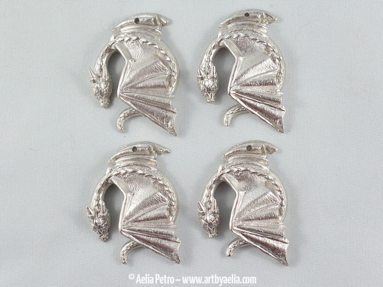 Pewter Dragon Necklace IN STOCK and Ready to Ship - Etsy