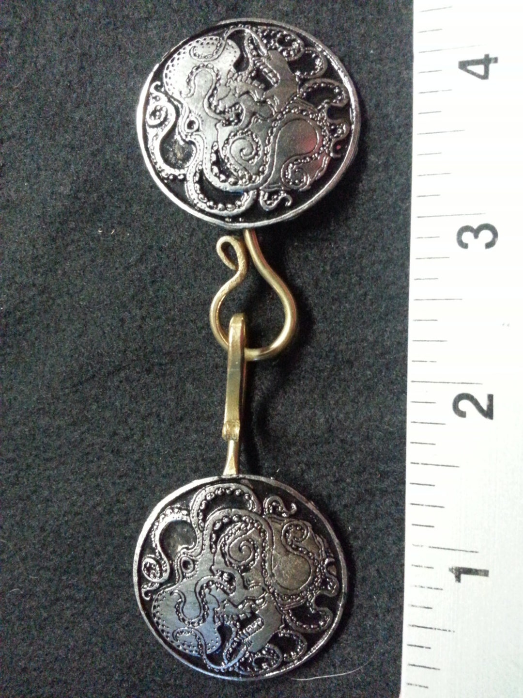 Pirate Medium Pewter Cloak Clasp With Skull and Octopus - Etsy