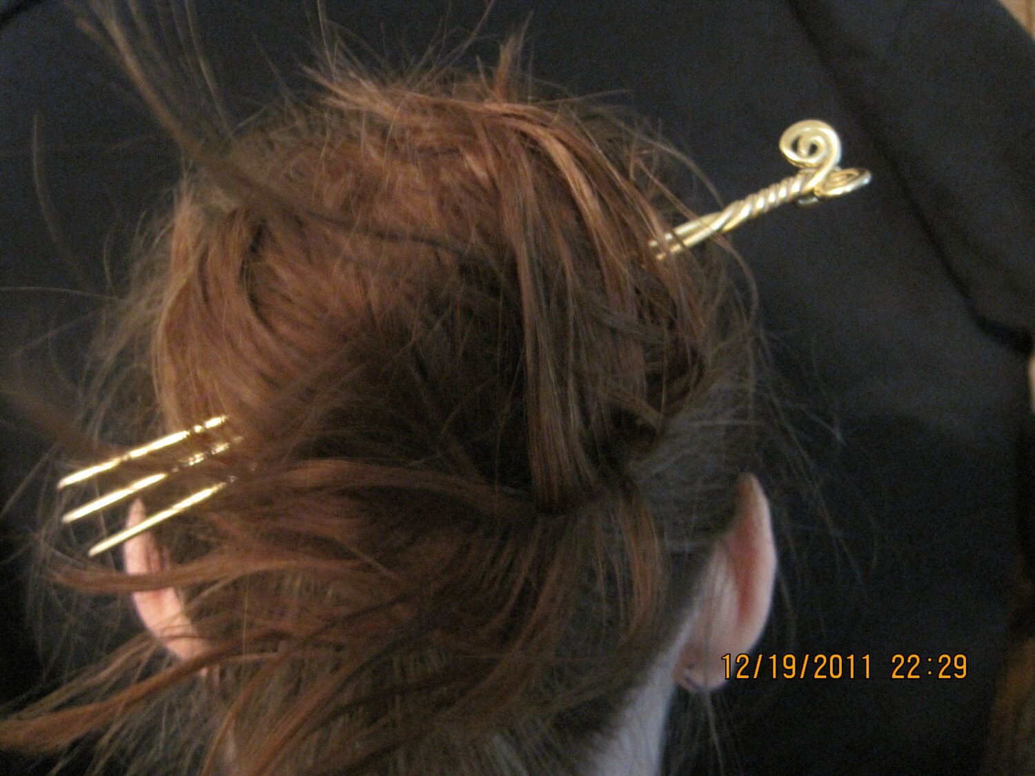 Hair Pin Based on A 5th Century B.c.three Tine Hair Styx - Etsy