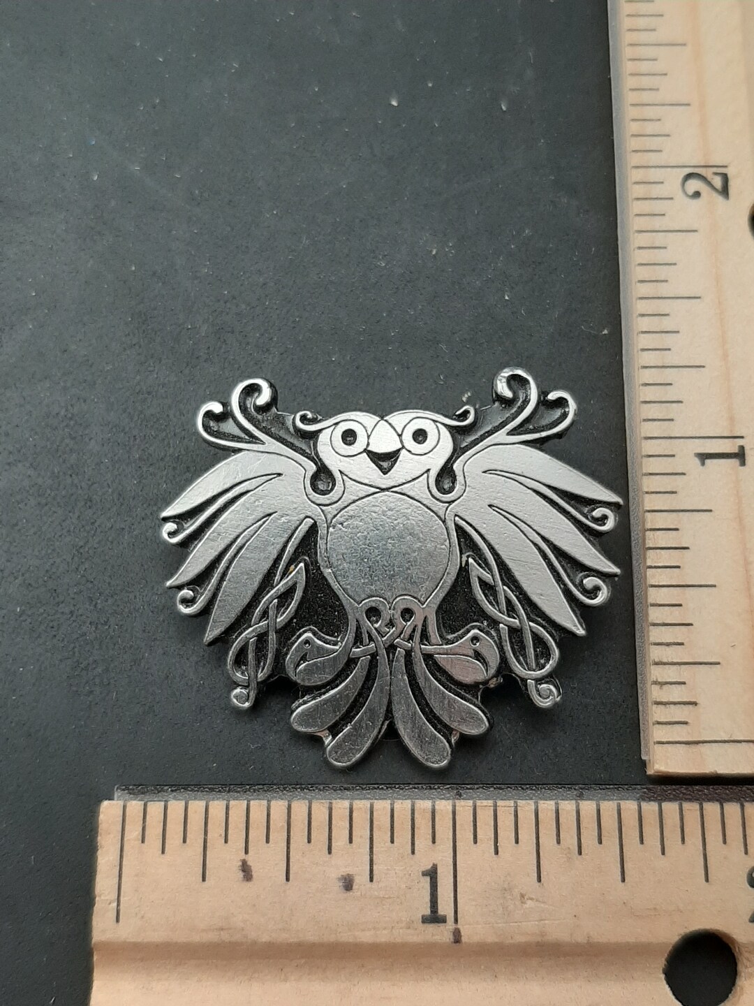 Single Pewter Pin Frantic Owl - Etsy