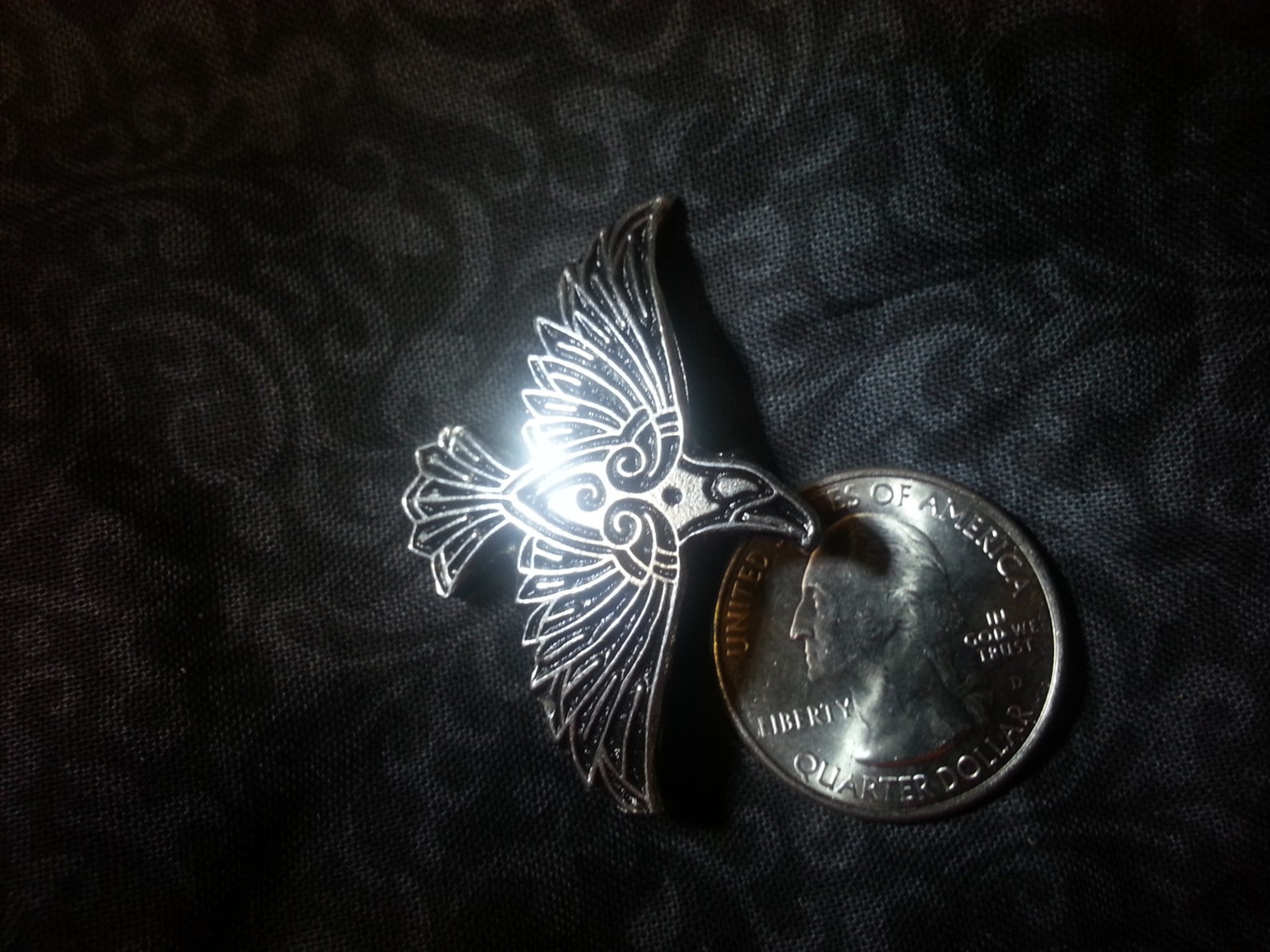 Viking Raven in Flight A Pewter Pin - Etsy