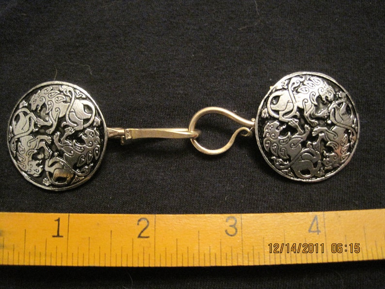 Medium Pin on Cloak Clasp With Celtic Lions . - Etsy