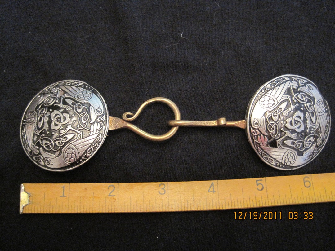 Large Pewter Celtic Raven Cloak Clasp Pin - Etsy