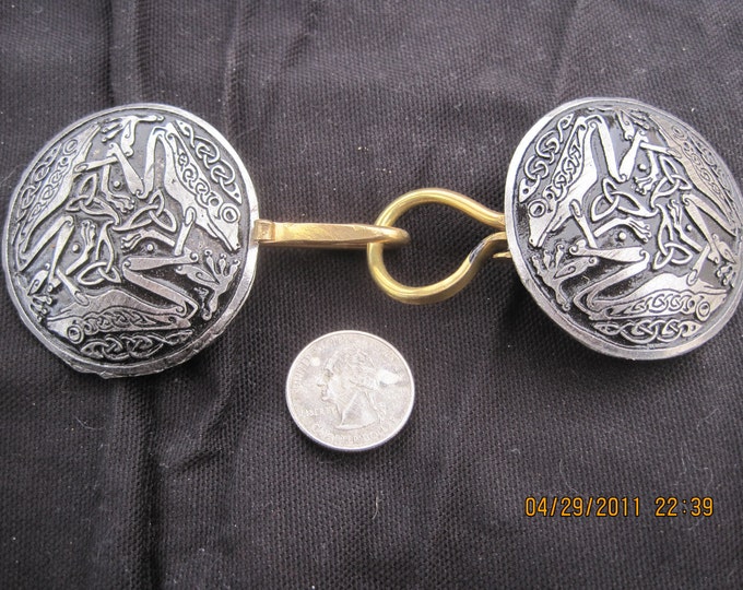 Pewter Cloak Clasp Celtic Frogs - Etsy