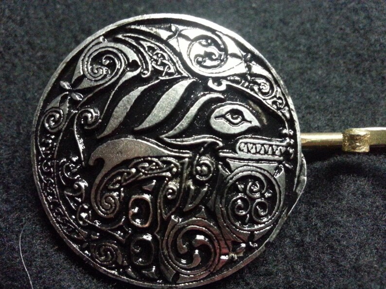 Medium Pewter Cloak Clasp With Celtic Orcas - Etsy