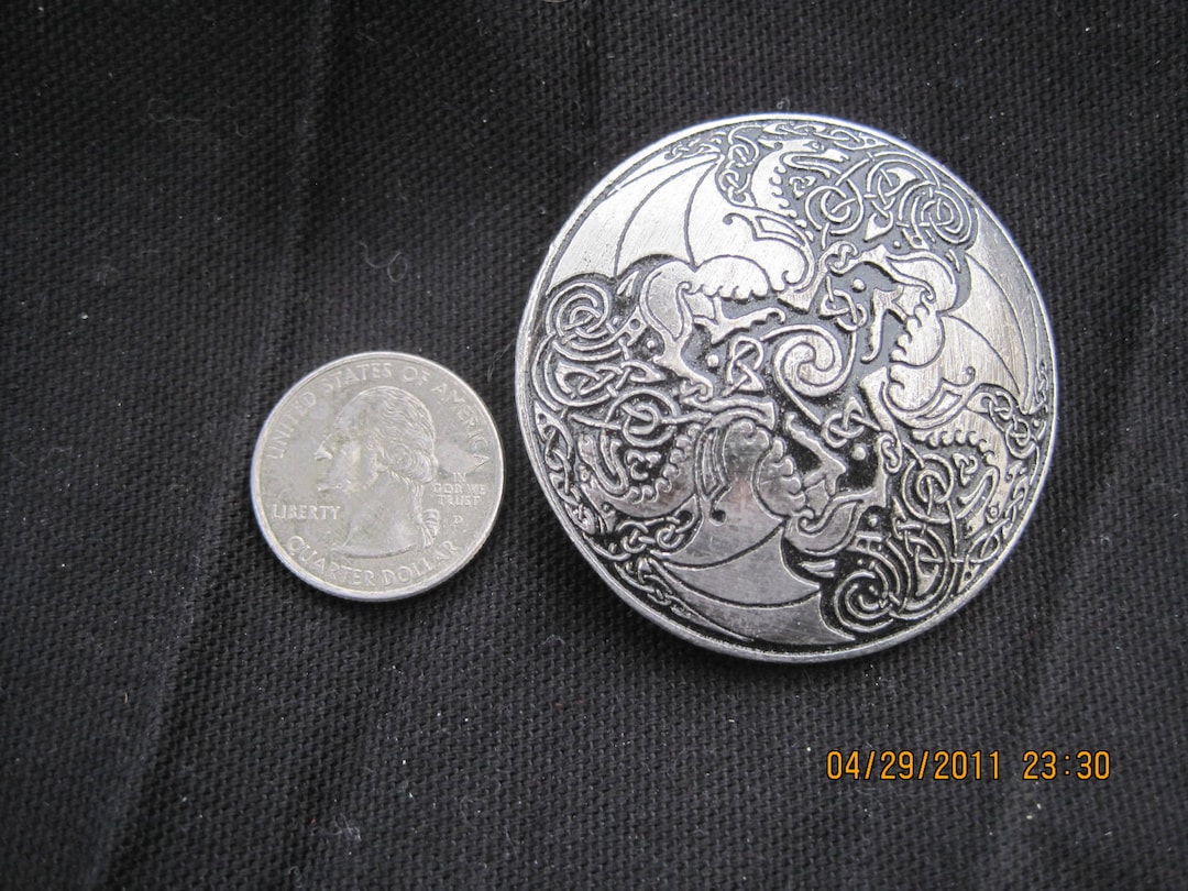 Large Pewter Dragon Broach - Etsy