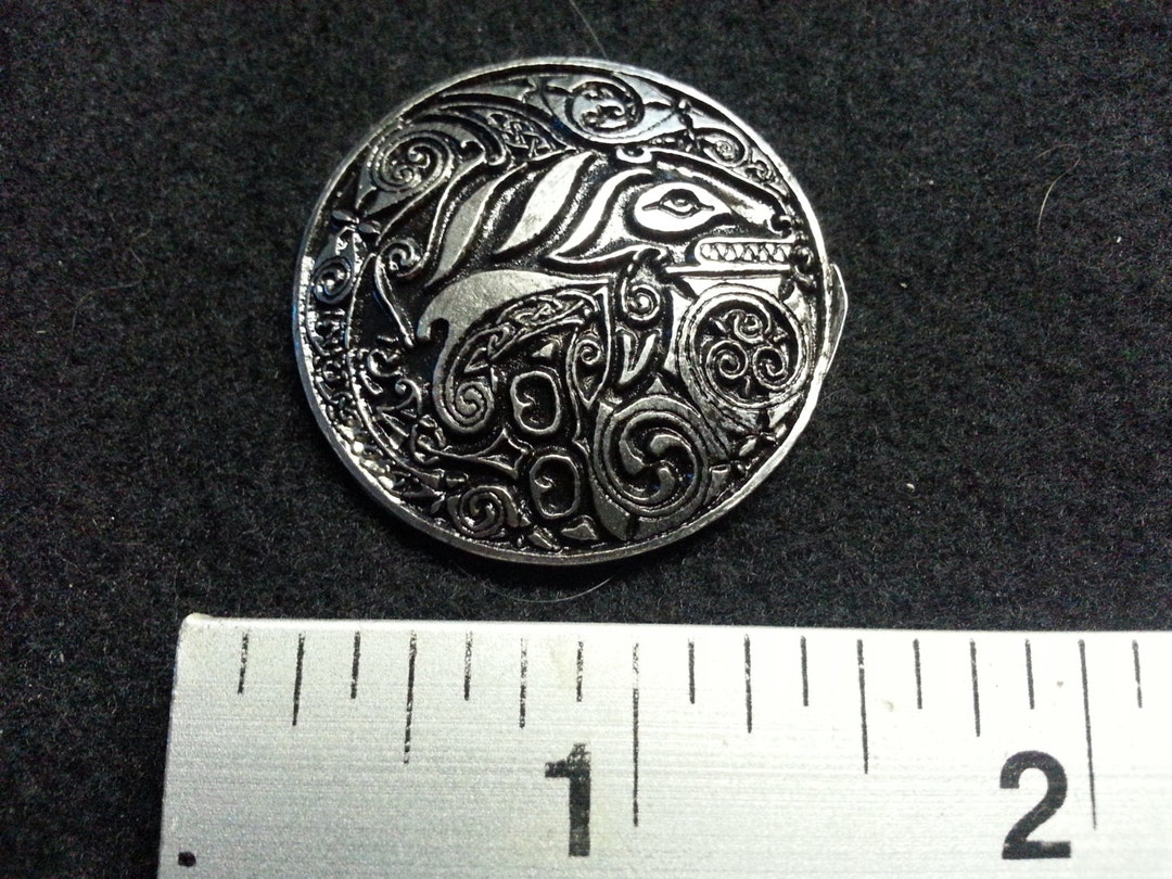 Medium Pewter Broach With Celtic Orca - Etsy