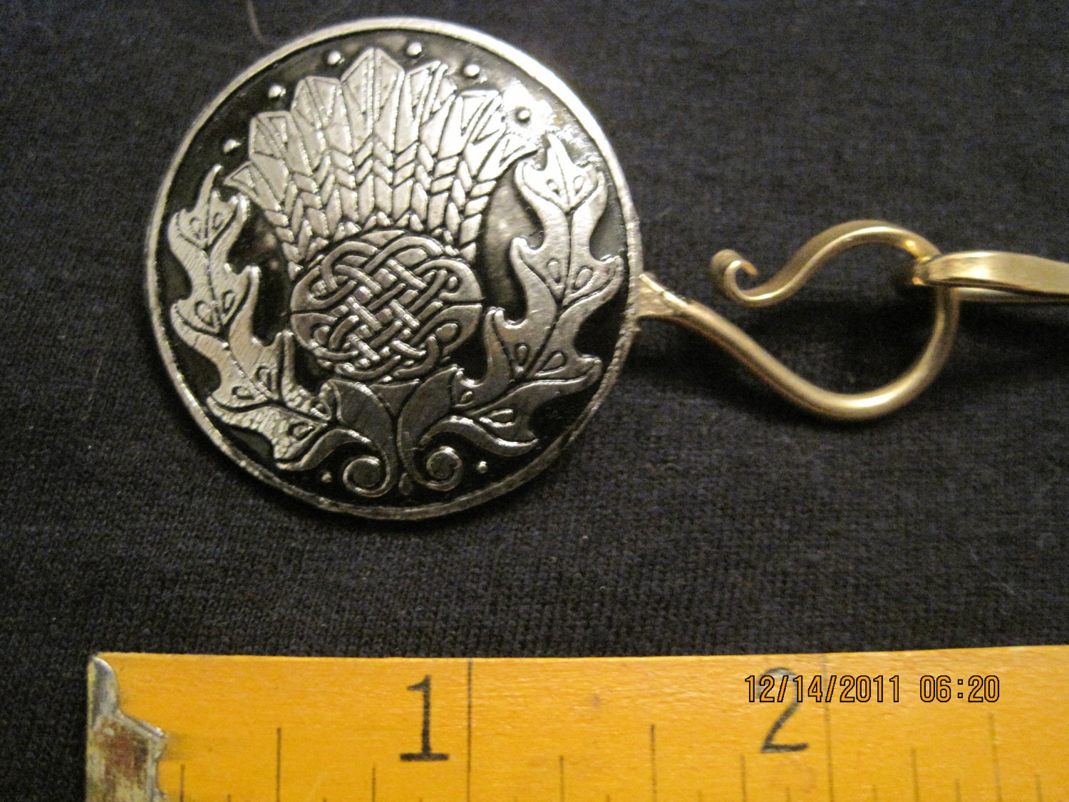 Medium Pewter Pin on Cloak Clasp With Scottish Thistle | Etsy