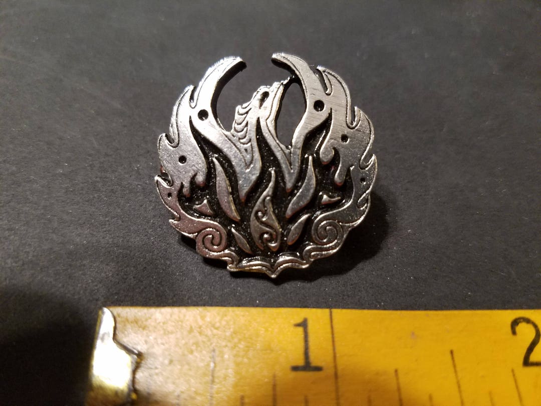 Pewter Phoenix Brooch - Etsy