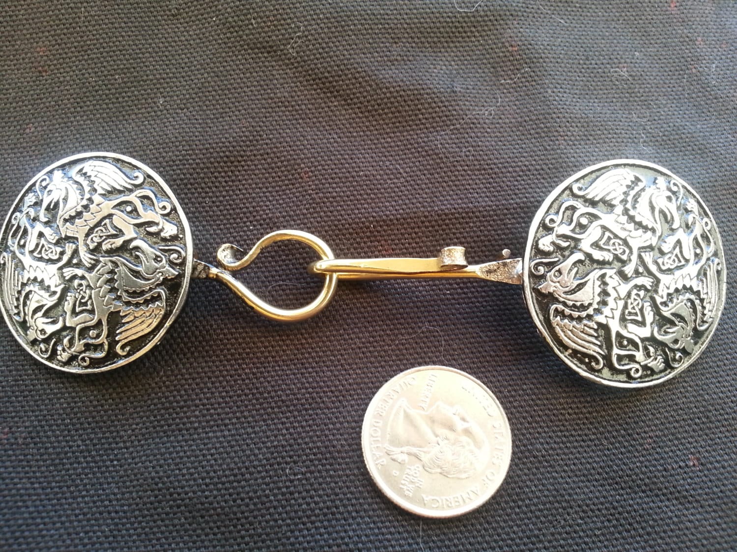 Medium Pewter Cloak Clasp Celtic Griffins | Etsy