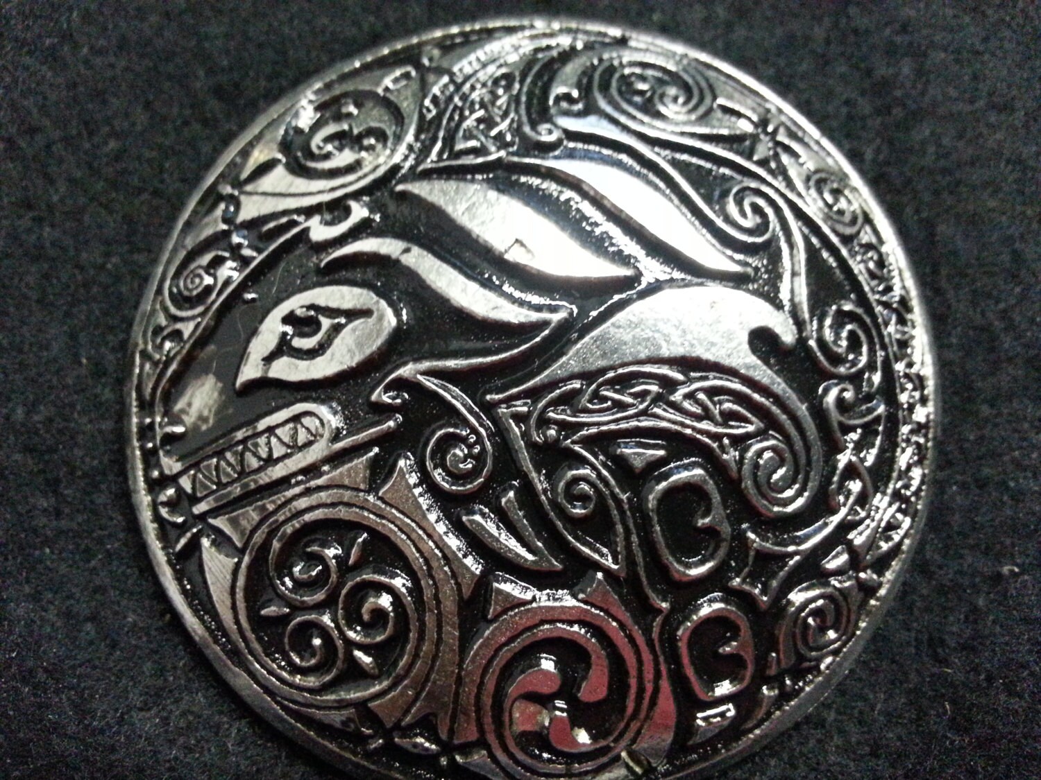 Large Pewter Disk Broach A With Celtic Orca - Etsy