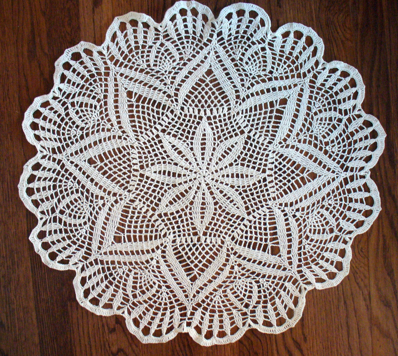 Handmade Cream Round Crochet Doily: Banksia Rose - Etsy
