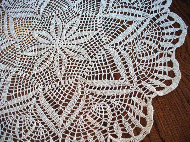 Handmade Cream Round Crochet Doily: Banksia Rose - Etsy