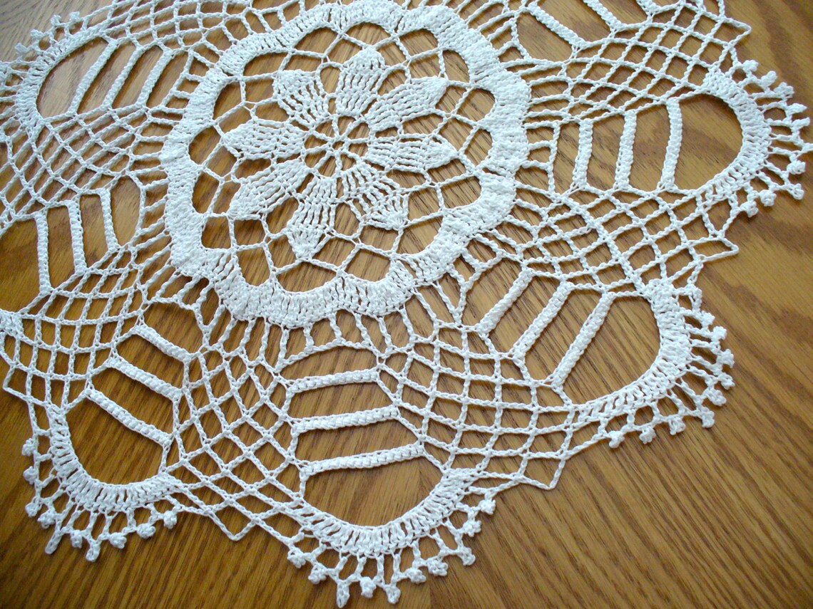 Handmade Round Crochet Doily: Yellow Trumpet - Etsy