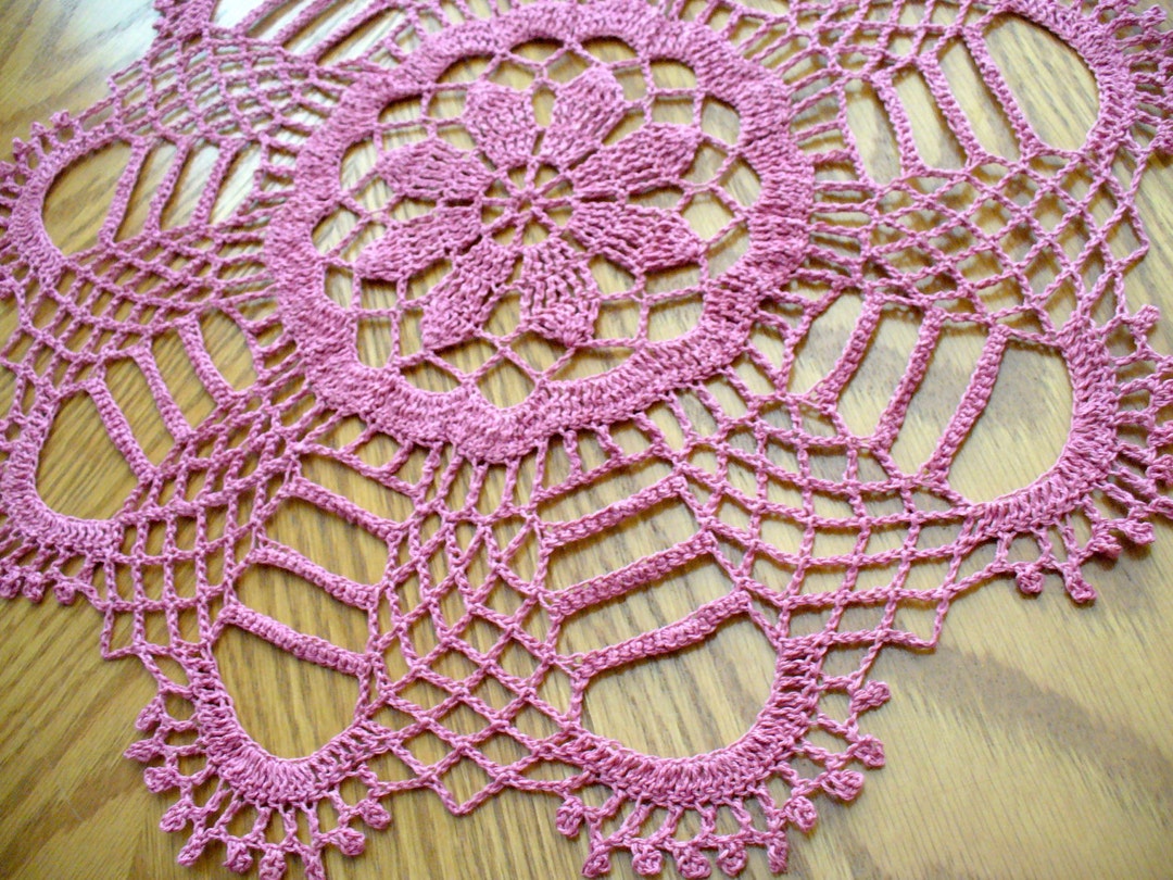 Handmade Round Crochet Doily: Yellow Trumpet - Etsy