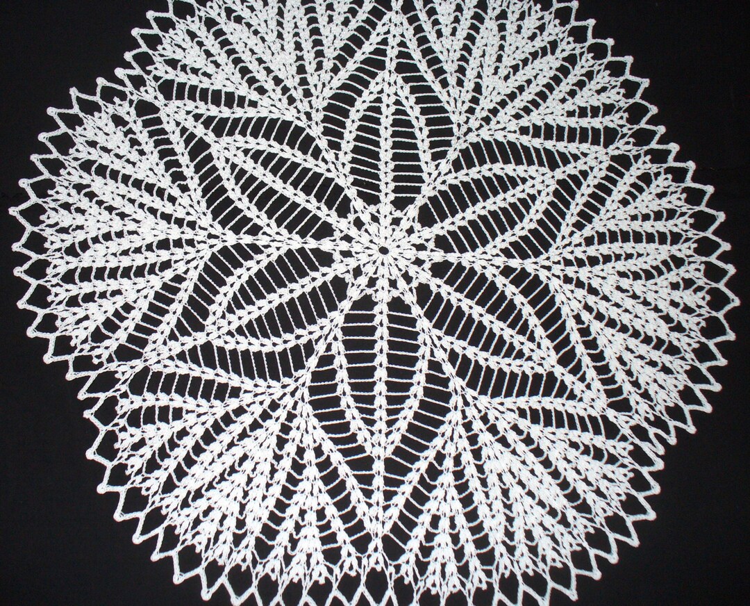 Handmade White Round Crochet Doily: Bat Flower - Etsy