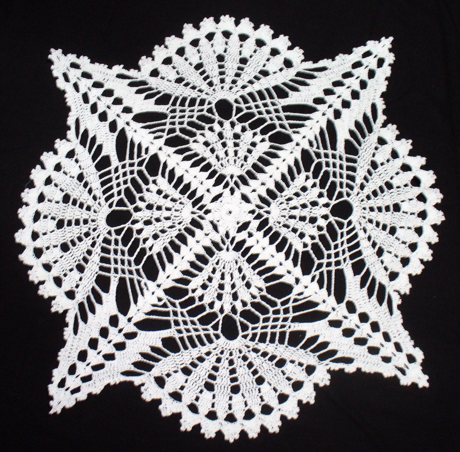Handmade Square White Crochet Doily: Pleasant Breeze - Etsy