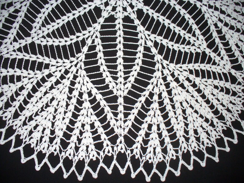 Handmade White Round Crochet Doily: Bat Flower - Etsy