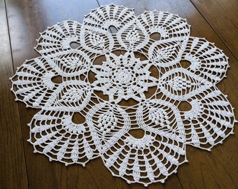 Crochet Doily Lace Napkin Round White Doilies Knitted Tablecloth Open ...