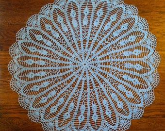 Handmade Light Blue Round Crochet Doily: Swedish Ivy | Etsy