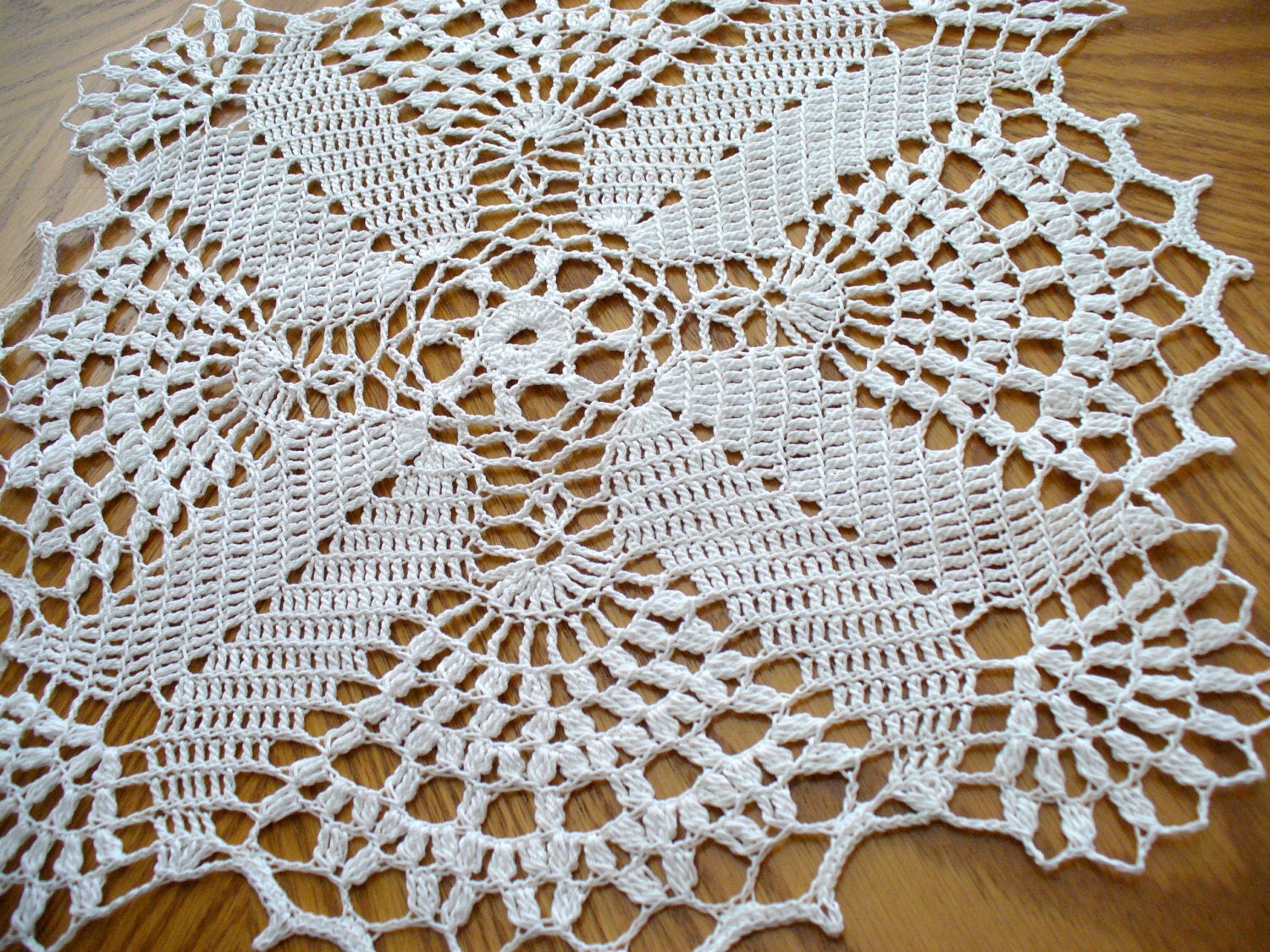 Handmade White Square Crochet Doily: Candytuft - Etsy