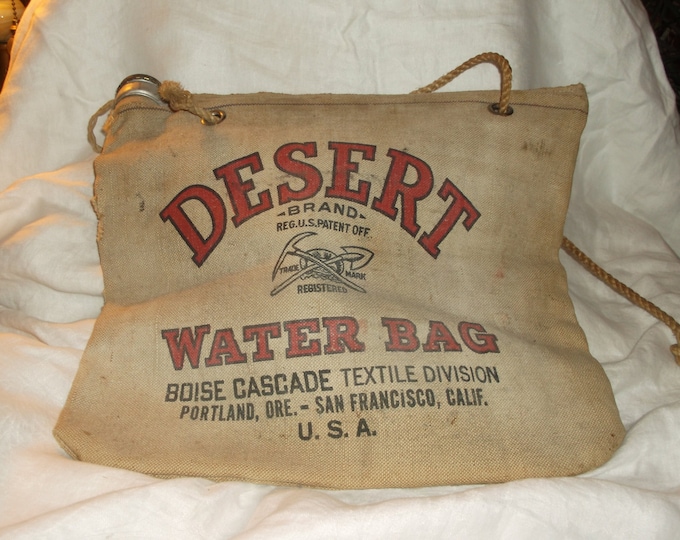 Canvas Desert Water Bag Antique Boise Cascade Textile Pat. 1916 - Etsy