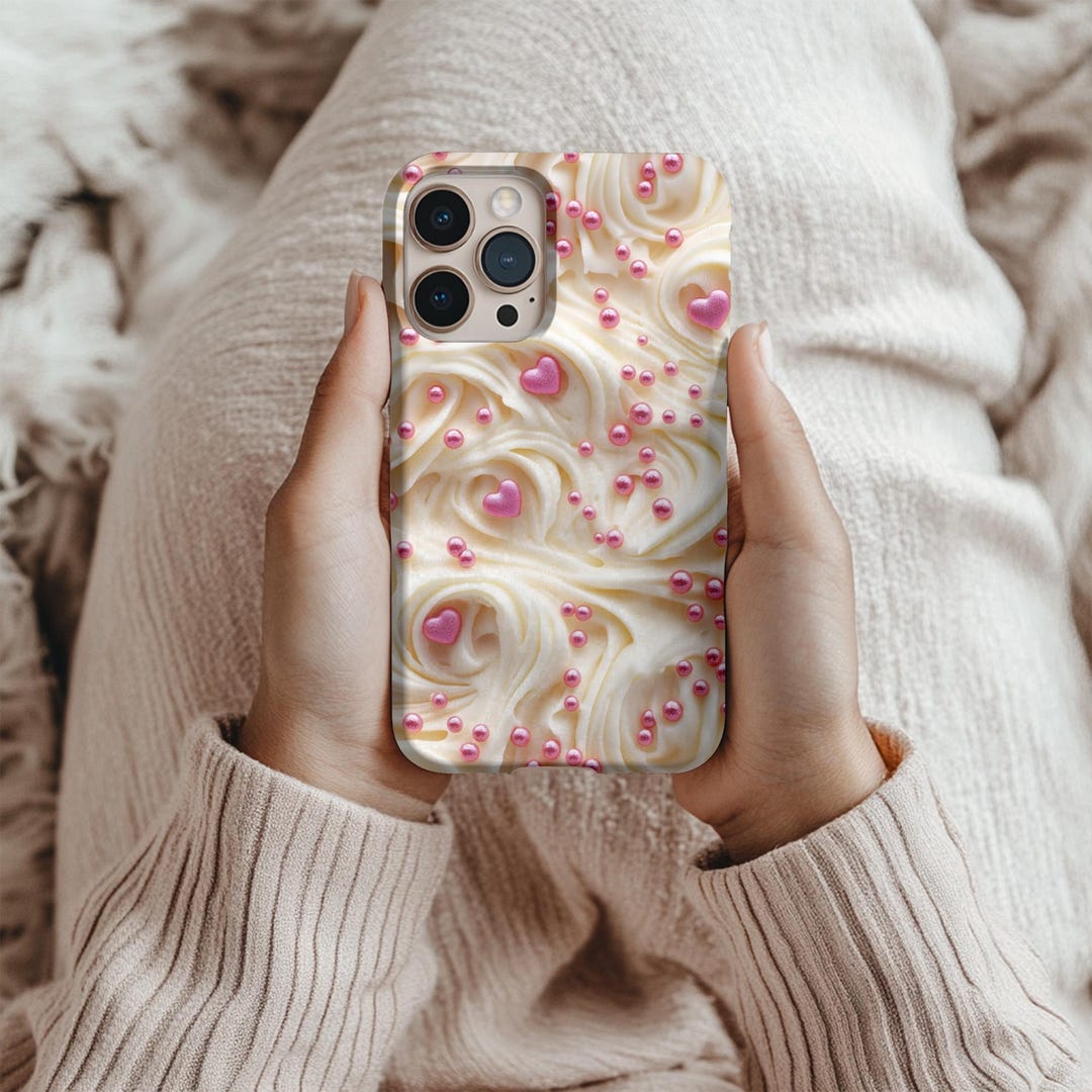 Valentine Heart Frosting 3D Tough Phone Cases Preppy Phone Case for ...
