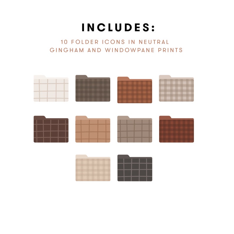 Desktop Icon Set 10 Neutral Folder Icons for Mac Windows - Etsy