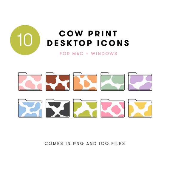 Desktop Icon Set 10 Cow Print Folder Icons for Mac Windows - Etsy
