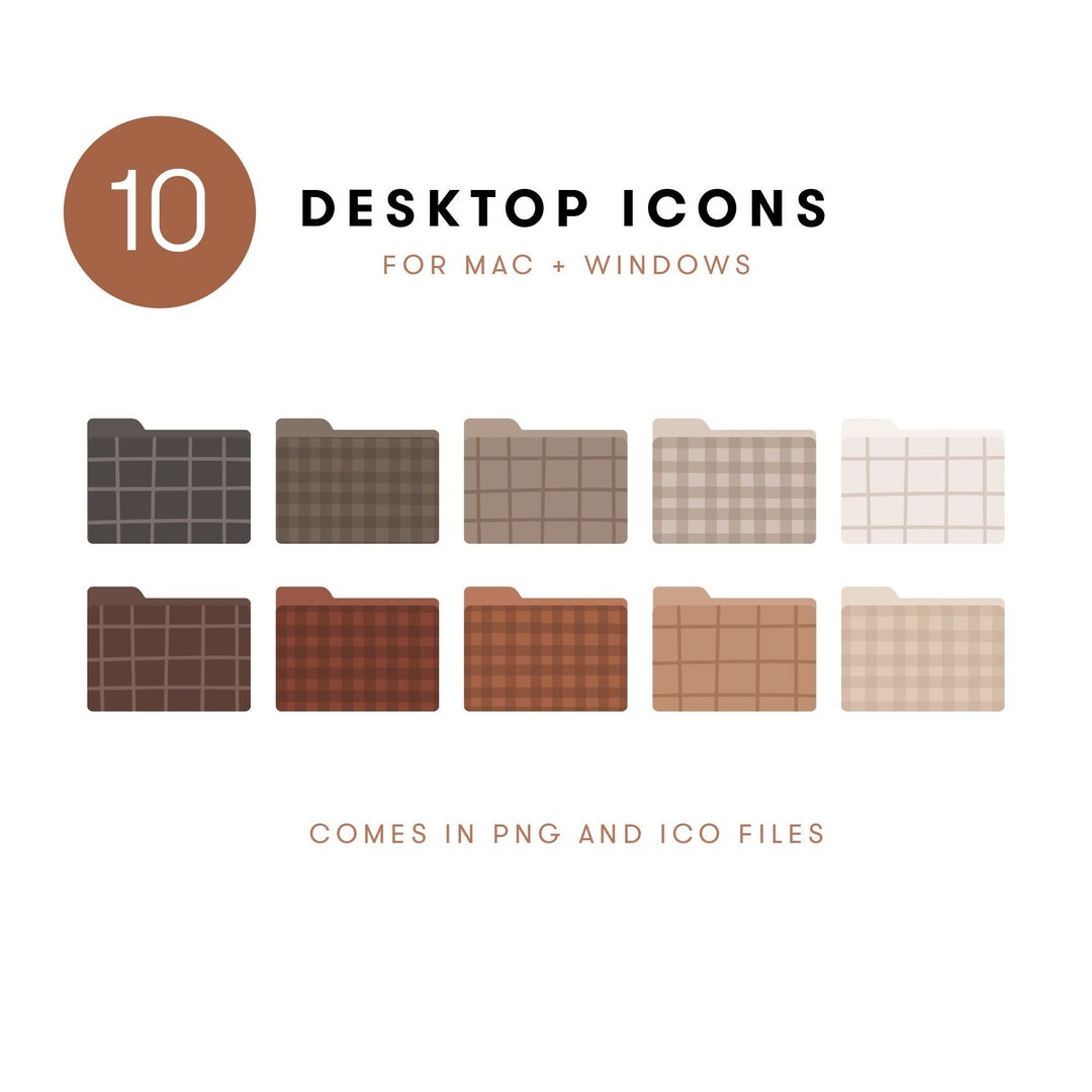 Desktop Icon Set | 10 Neutral Folder Icons for Mac + Windows Computers ...