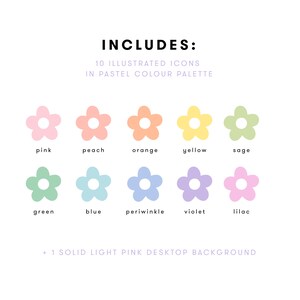 10 Pastel Floral Desktop Icon Set | Folder Icons for Mac + Windows ...