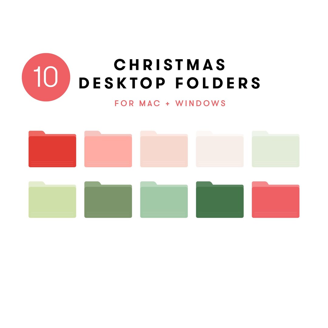 10 Christmas Folder Icons | Holiday Bundle for Mac + Windows Ico and ...