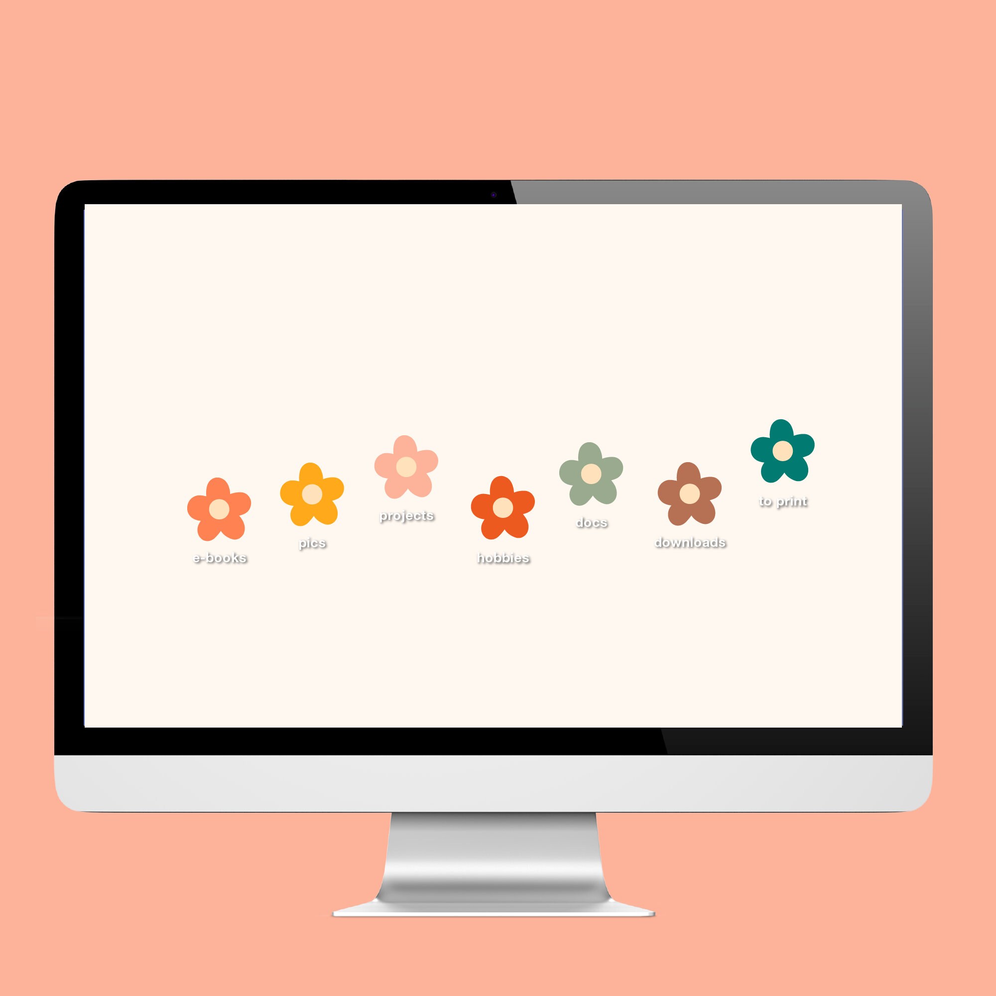 20 Retro Floral Desktop Icon Set Folder Icons for Mac - Etsy Canada
