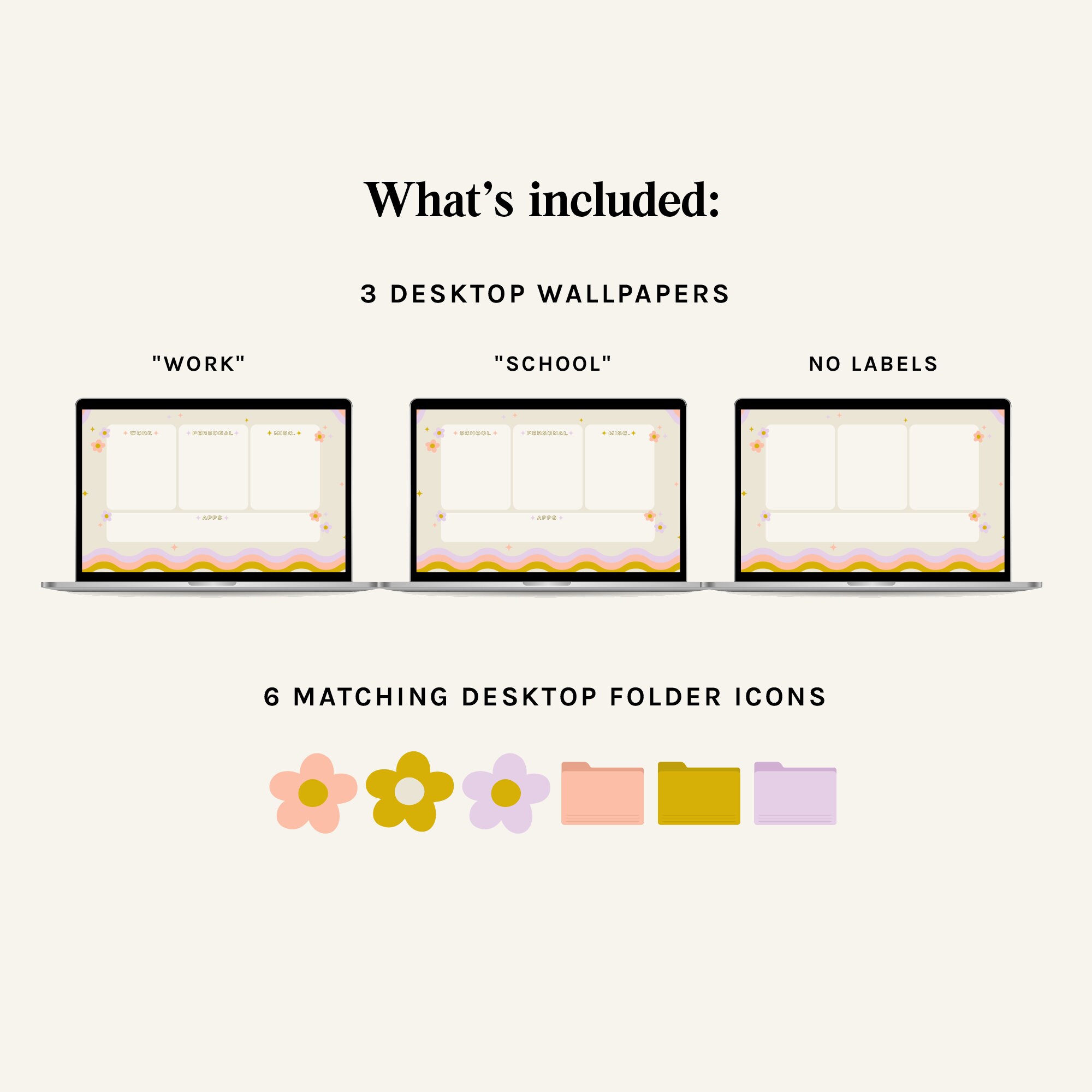 Groovy Desktop Wallpaper Organizer Matching Folder Icons - Etsy
