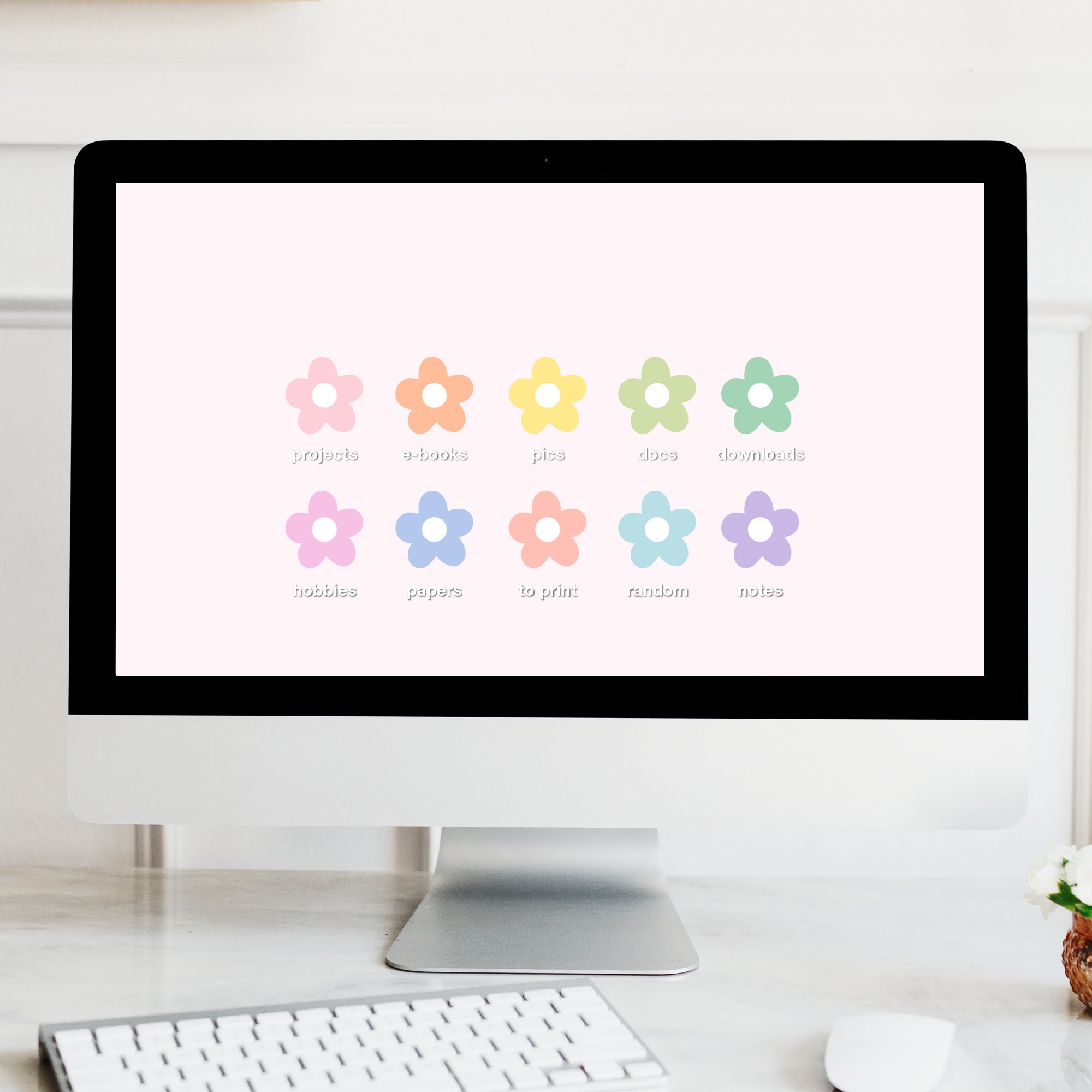 10 Pastel Floral Desktop Icon Set Folder Icons for Mac - Etsy Canada
