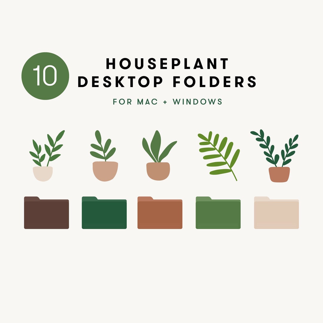 10 Plant Desktop Icon Set Folder Icons for Mac Windows Aesthetic ...
