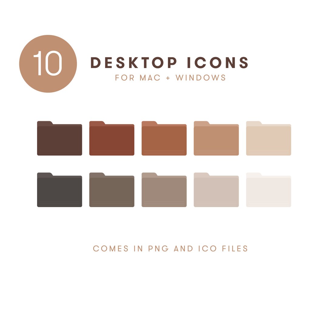 10 Desktop Folder Icons | Neutral Set for Mac + Windows - Etsy