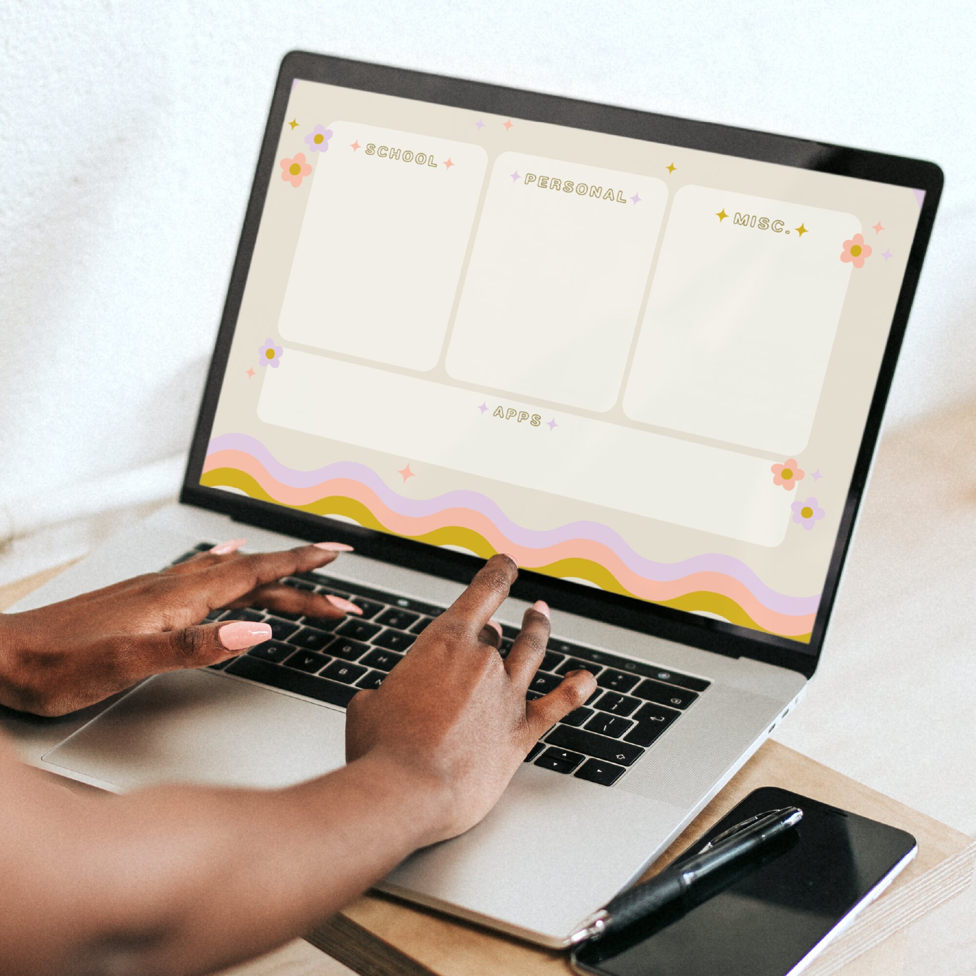 Groovy Desktop Wallpaper Organizer Matching Folder Icons - Etsy