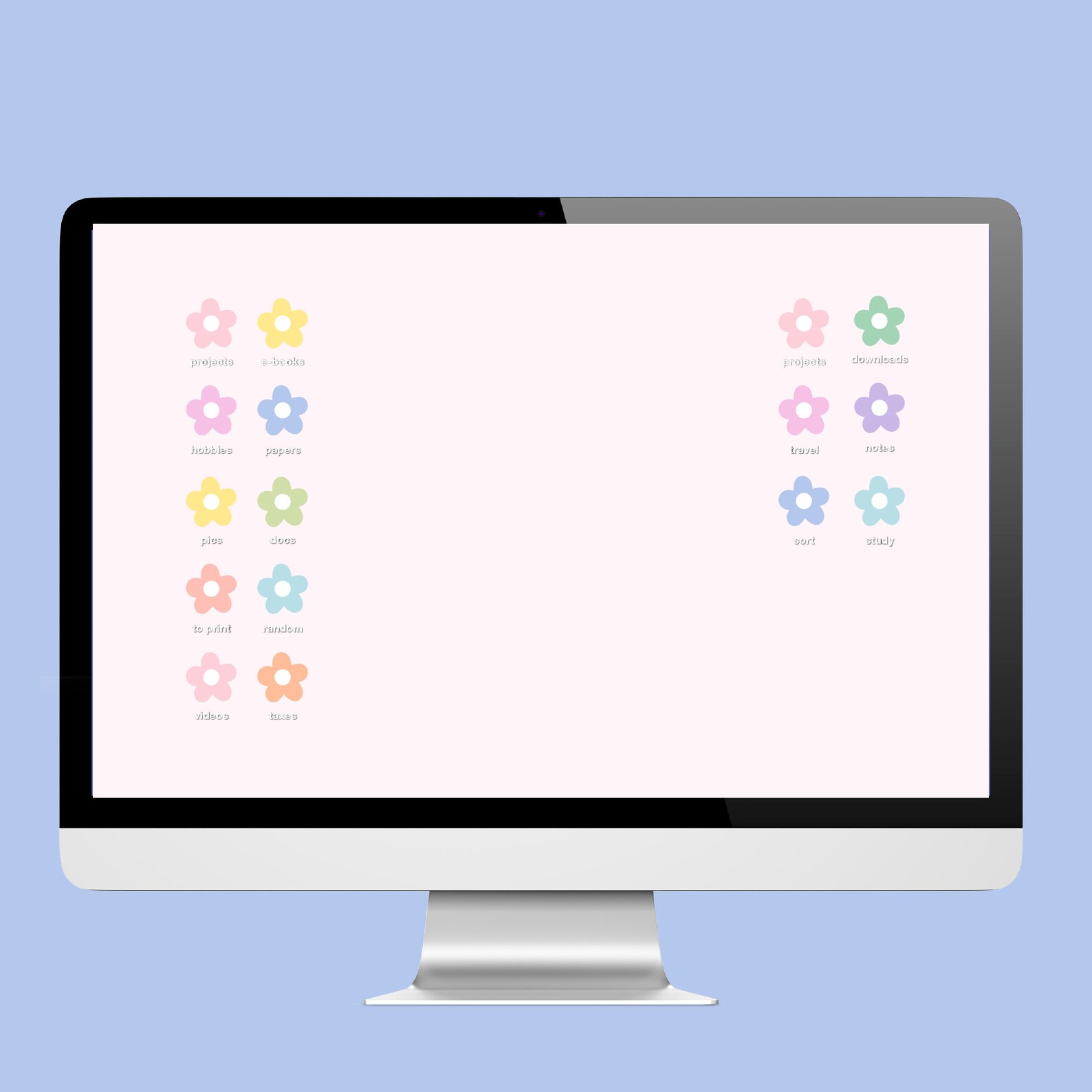 10 Pastel Floral Desktop Icon Set Folder Icons for Mac - Etsy Canada