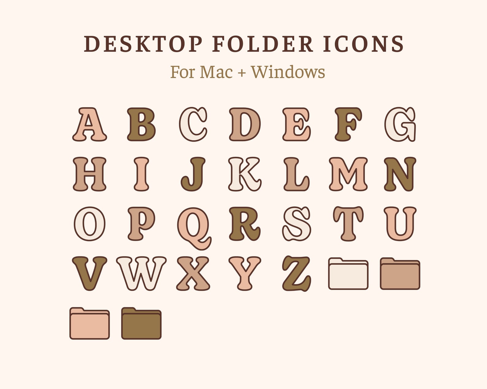 108 Folder Icons for Mac Windows Alphabet Folder Icons - Etsy