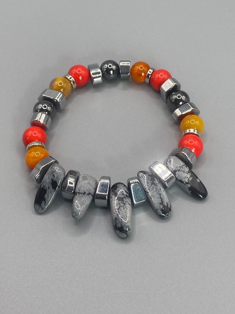 Red And Orange Men’s Elastic Bracelet “Reserved” - Etsy Portugal