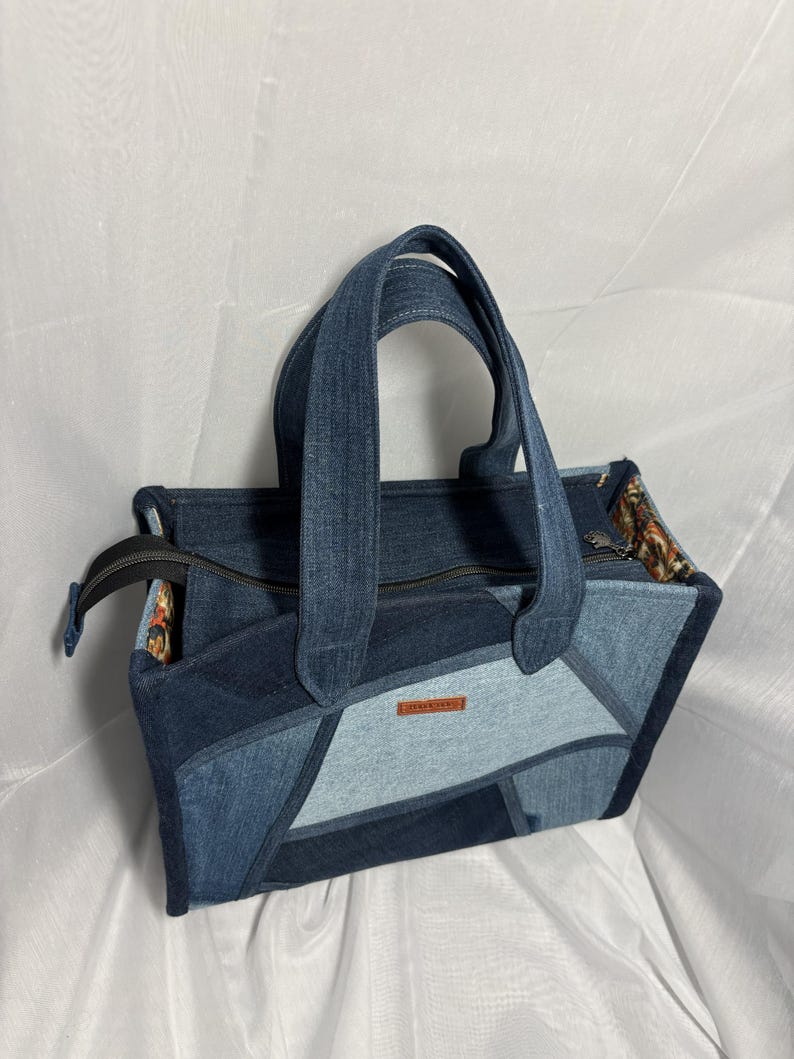 Denim Patchwork Mosaic Tote - Etsy