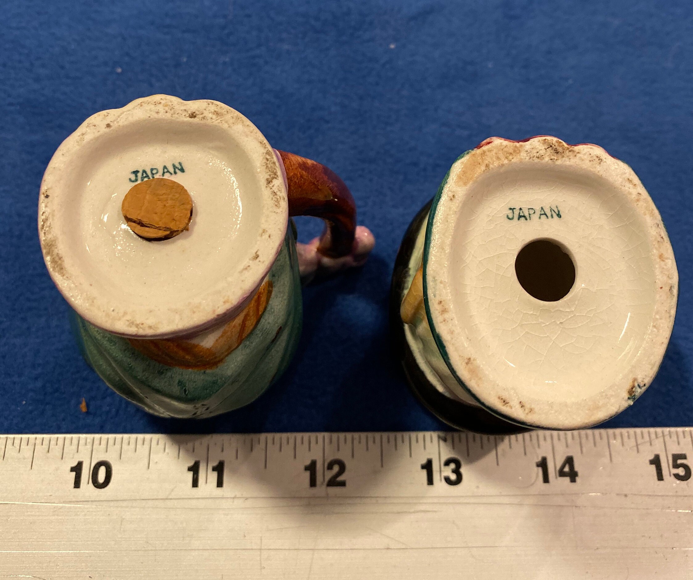 Vintage Toby Head Salt and Pepper Shakers Woman in Scarf and Man in Top ...