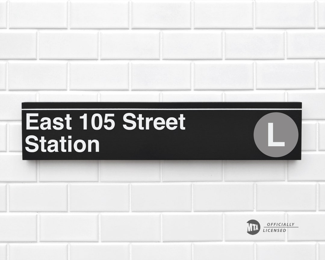 East 105 Street Station - New York City Subway Sign - Wood Sign - Etsy