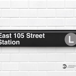 East 105 Street Station - New York City Subway Sign - Wood Sign - Etsy
